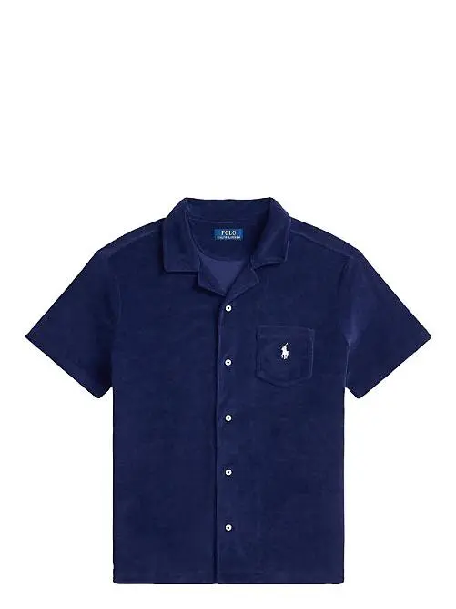 Polo Ralph Lauren Logo-embroidered Terry-textured Cotton-blend Shirt - Newport Navy