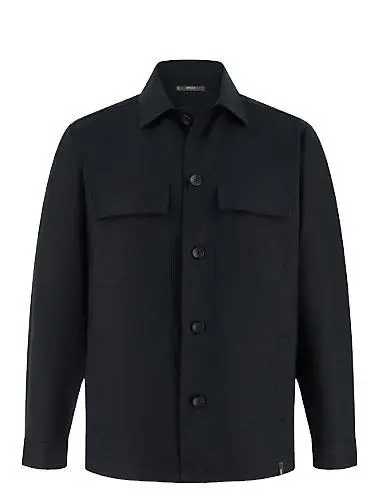 Boggi Milano Regular-fit Linen Shirt Jacket - Black