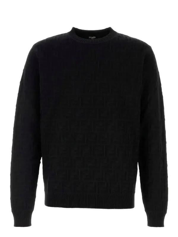 Fendi All-over Ff Pattern Cotton Pullover - Black