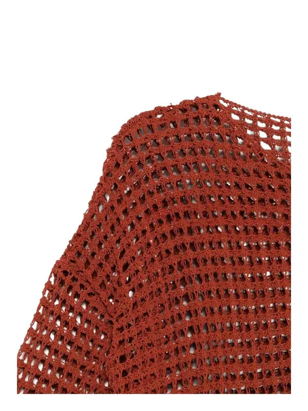 ROBERTO COLLINA Short-sleeved Mesh Top - Red