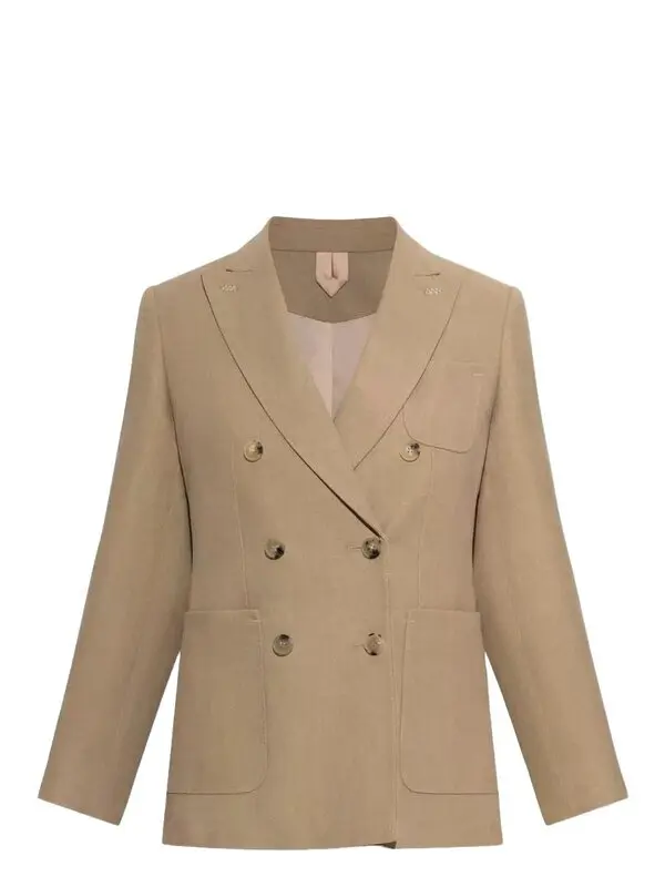 Max Mara Double-breasted Hemp Blazer - Neutrals