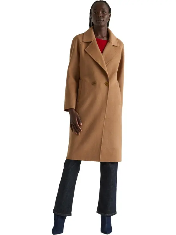 Quince Double-faced Merino Wool Notched Lapel Coat - Caramel