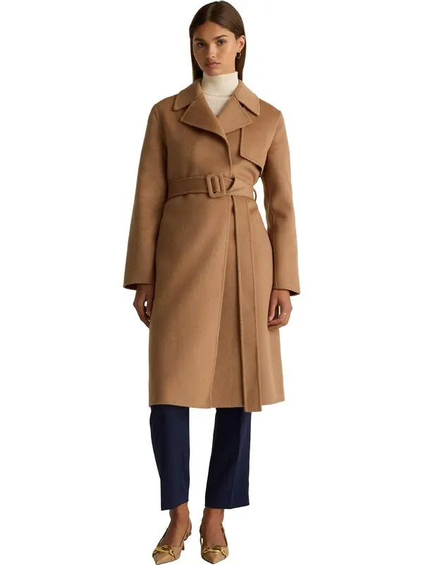 Quince Double-faced Merino Wool Trench Coat - Caramel