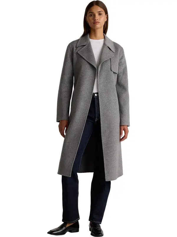 Quince Double-faced Merino Wool Trench Coat - Heather Grey