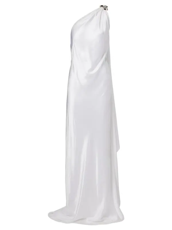Ralph Lauren Posie One-shoulder Gown - White