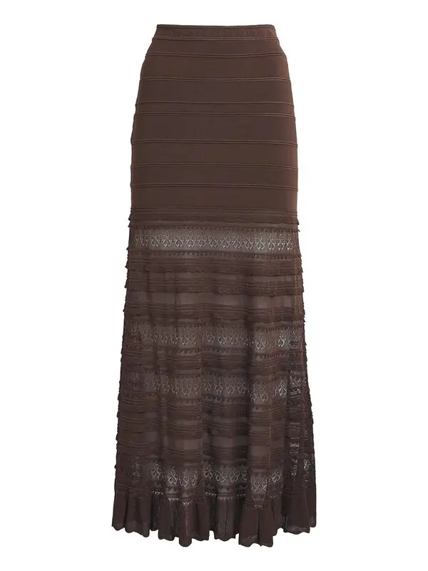 Sandro Panelled Maxi Skirt - Brown
