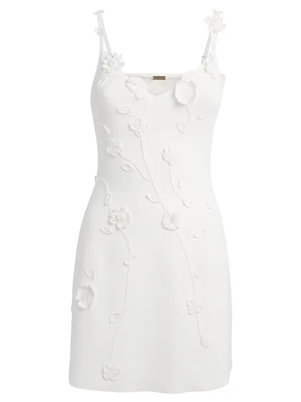 Cult Gaia Crochet Flora Mini Dress - White