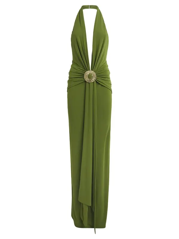 Cult Gaia Halterneck Chi Gown - Green