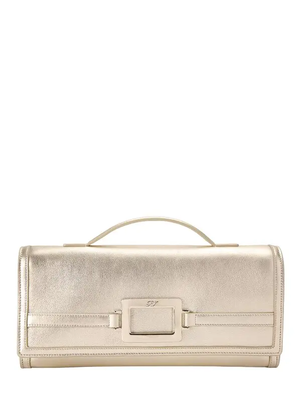 ROGER VIVIER Leather Belle Vivier Clutch - White
