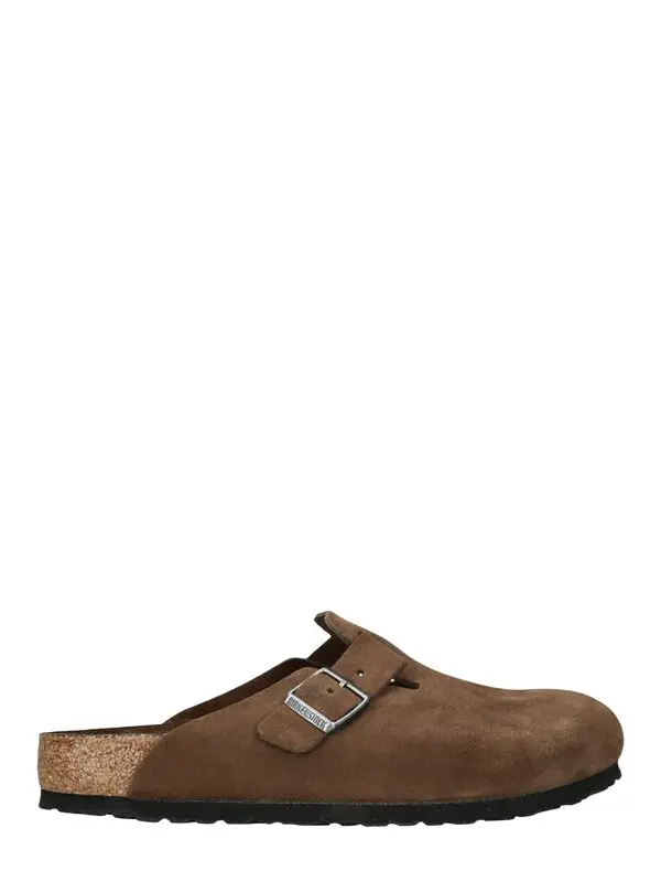 BIRKENSTOCK Suede Boston Clogs - Brown