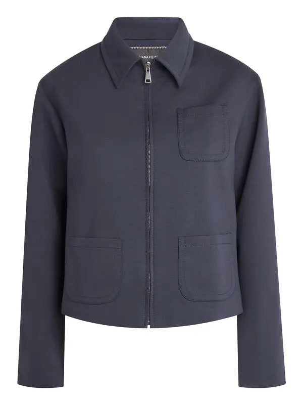 Fabiana Filippi Milano Knit Jersey Jacket - Navy