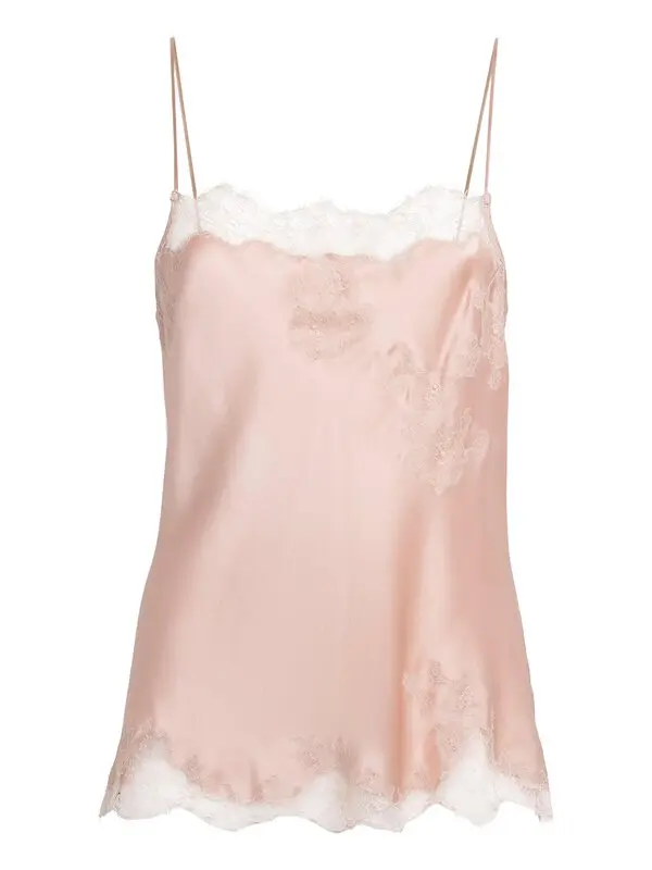 Carine Gilson Silk Lace-trimmed Camisole - Pink