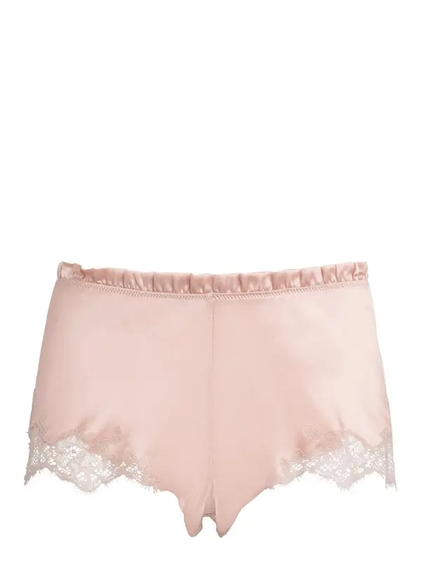 Carine Gilson Silk Lace-trim Louise Shorts - Pink