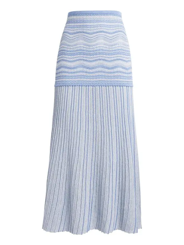 Sandro Metallised Maxi Skirt - Blue