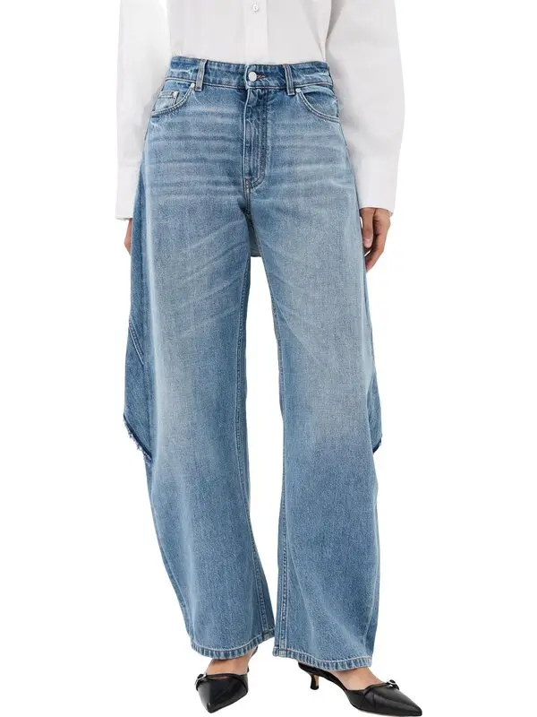 Stella McCartney Relaxed Curve Deconstructed Jeans - Mid Blue