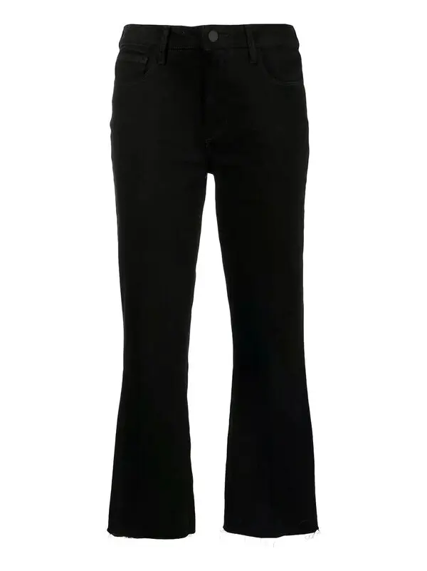 L'Agence Cropped Straight-leg Trousers - Black