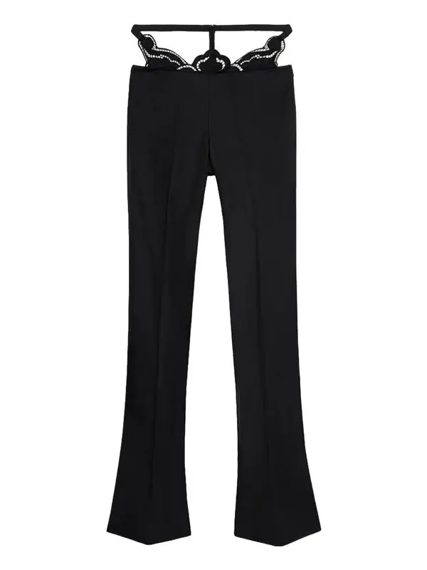 Blumarine Lace Detailed Trousers - Black