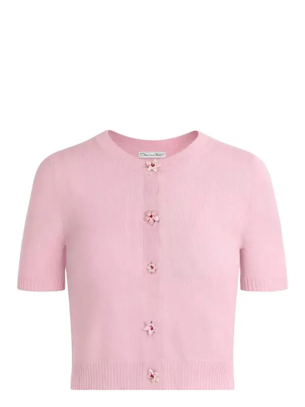 Oscar De La Renta Floral-button Cardigan - Pink