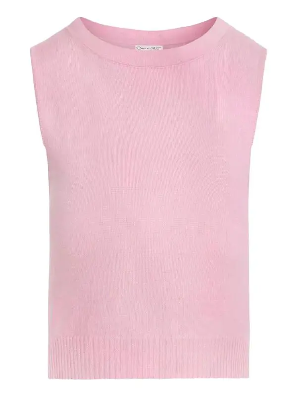 Oscar De La Renta Cropped Wool Tank Top - Pink