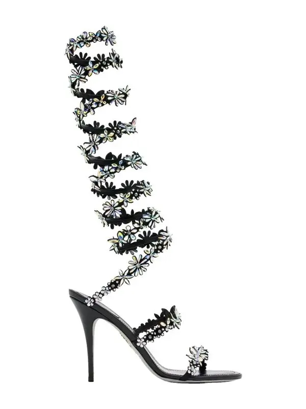 Rene Caovilla 100mm Eva Crystal-embellished Sandals - Black