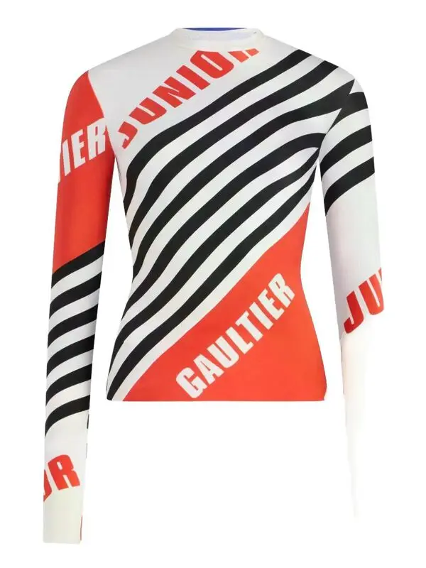 JEAN PAUL GAULTIER Printed Long-sleeve Top - White