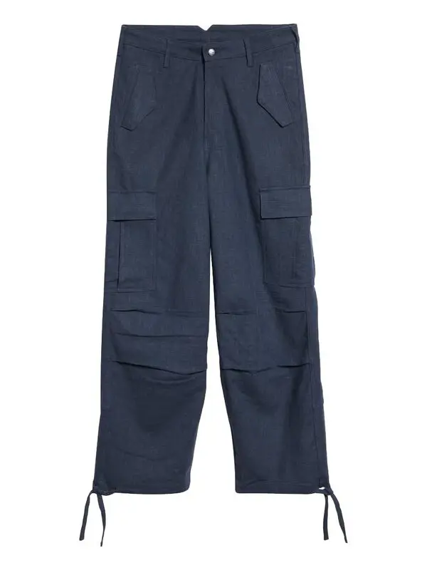 Rhude Linen Parachute Cargo Pants - Navy