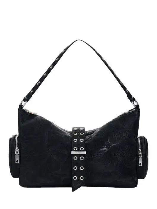 Desigual Embossed Faux Leather Handbag - Black
