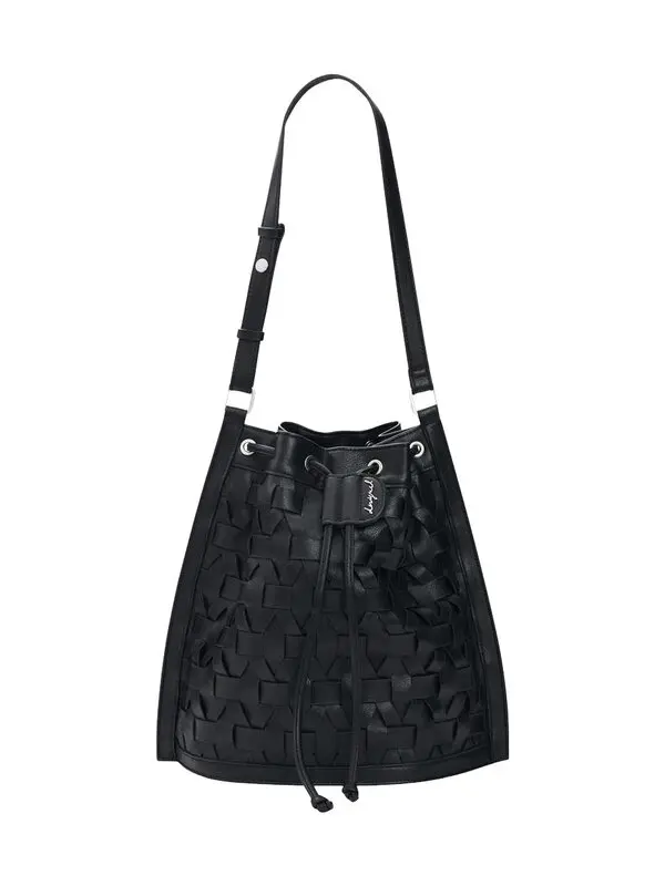 Desigual Woven Faux Leather Backpack - Black