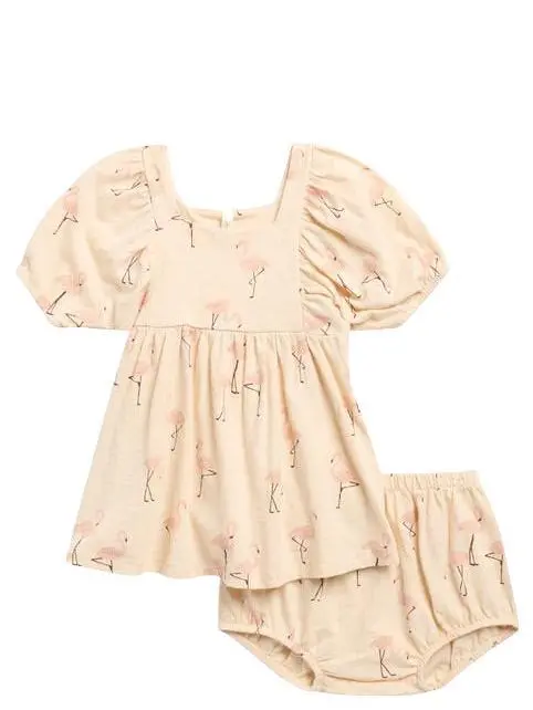 RYLEE + CRU Brea Slub Cotton Dress & Bloomers Set - Shell