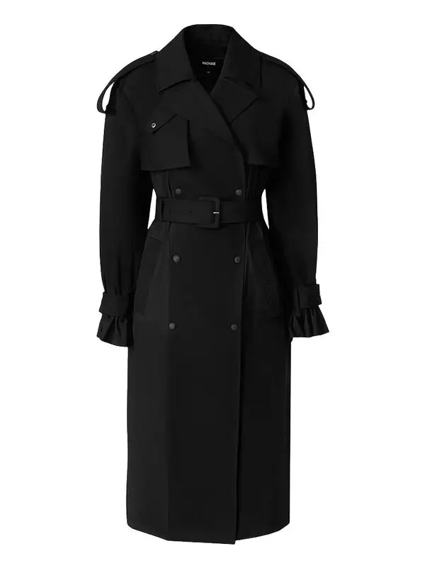 Mackage Zonomi Long Lightweight Trench Coat - Black