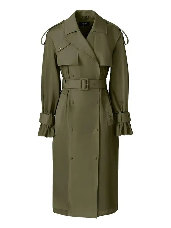 Mackage Zonomi Long Lightweight Trench Coat - Light Military