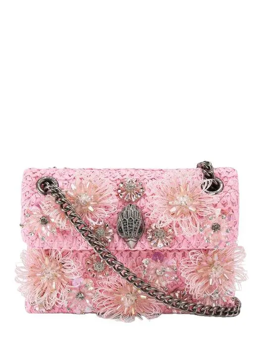 Kurt Geiger Mini Kensington Raffia Convertible Shoulder Bag - Pink