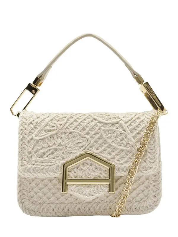 AREZZO Lucy Small Open Stitch Crossbody Bag - Panacota/cru