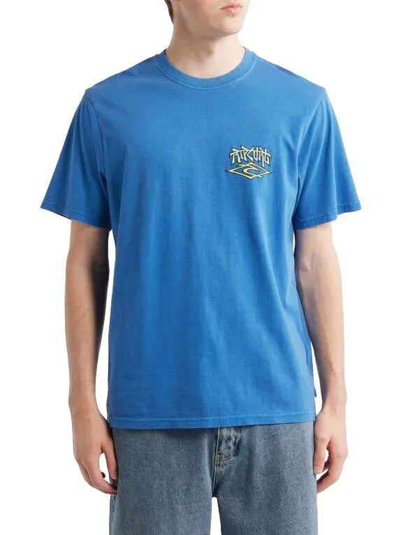 Rip Curl Liquid Trips Arch Cotton Graphic T-shirt - Royal Blue