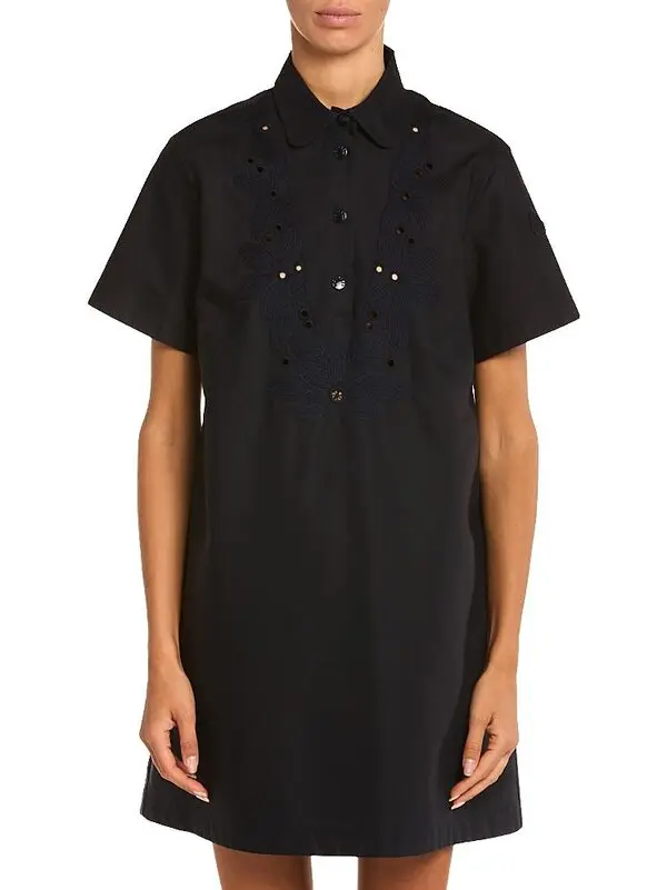 Moncler Eyelet Mini Dress - Navy