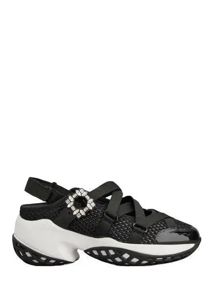 ROGER VIVIER Viv' Run Ballerina Sneaker - Nero/bianco