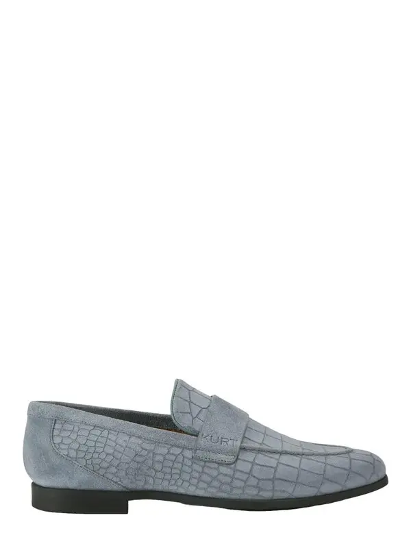 Kurt Geiger Aldgate Flex Reptile Embossed Loafer - Medium Blue