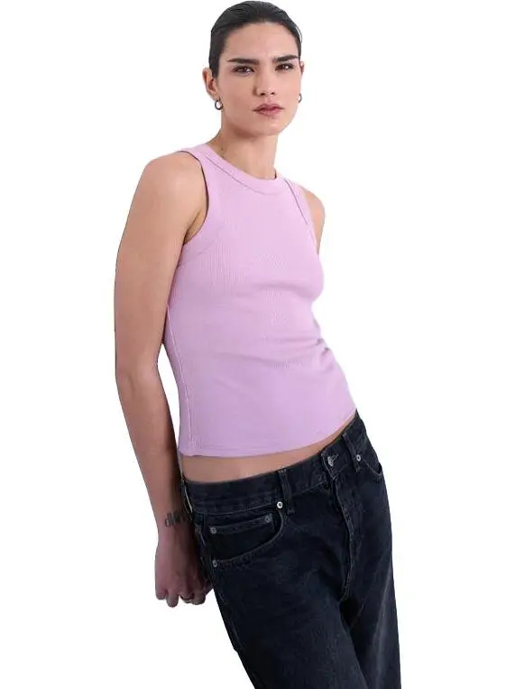 Topshop Rib Racerback Tank - Pink