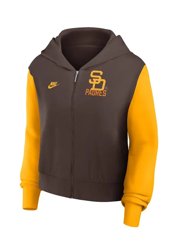 Nike San Diego Padres Cooperstown Mlb Full-zip Hoodie - Brown