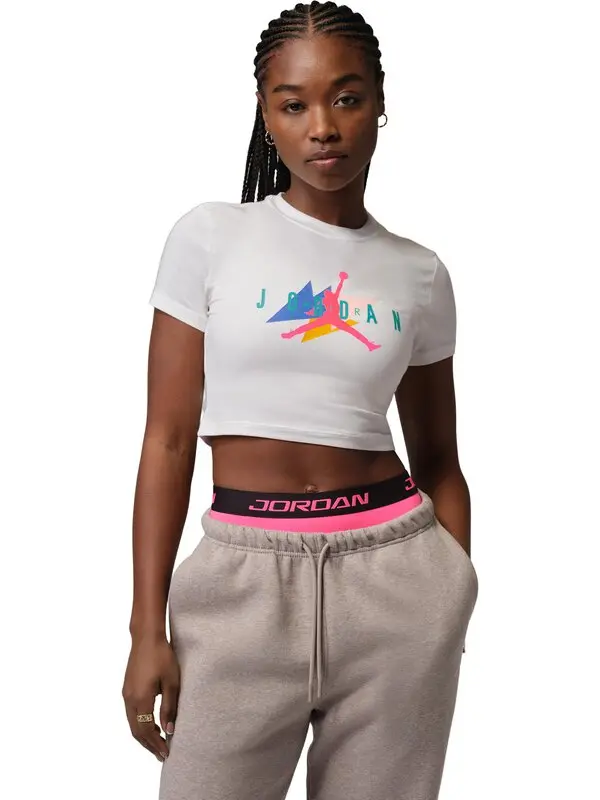 JORDAN Flight Graphic Cropped T-shirt - White