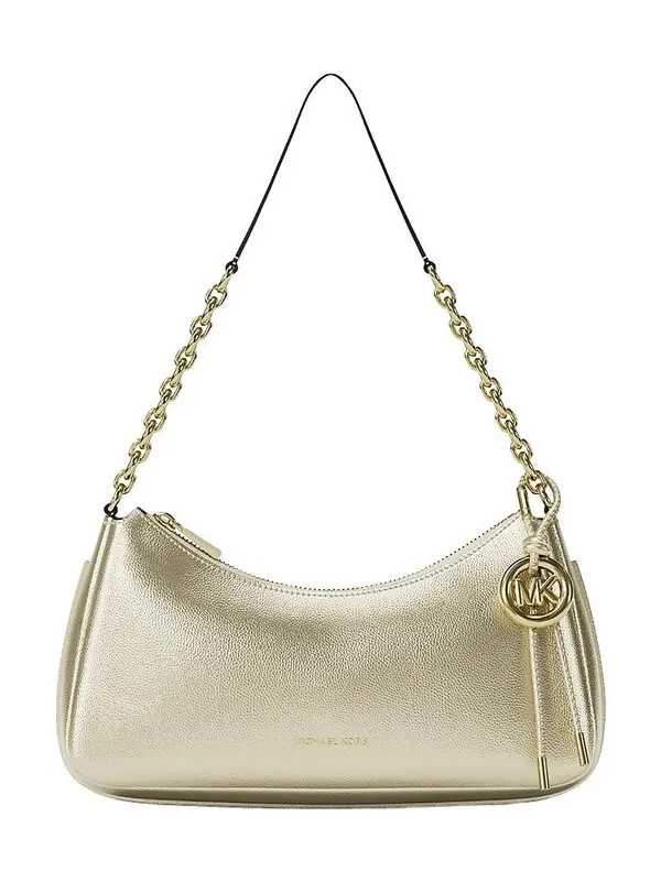 Michael Kors Nolita Medium Metallic Gold Leather Pouchette - Pale Gold