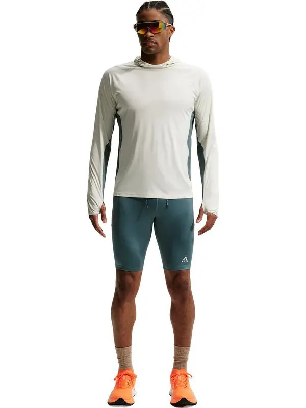 Nike Lava Loops" Dri-fit Adv 1/2-length Trail Running Tights - Grey