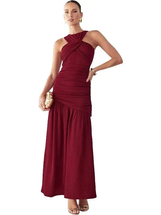 BWLDR Kyle Midi Dress - Burgundy