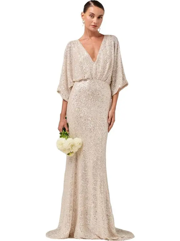 BWLDR Isla Sequin Gown - Champagne Sequin