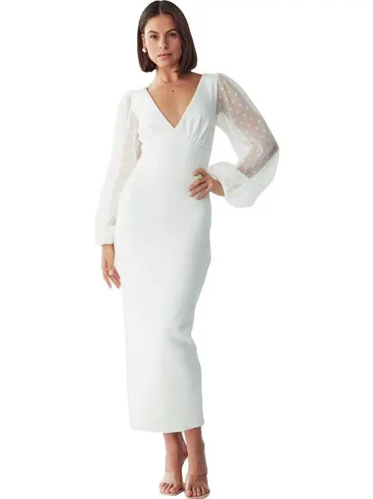 BWLDR Jacobs Bodycon Midi Dress - White