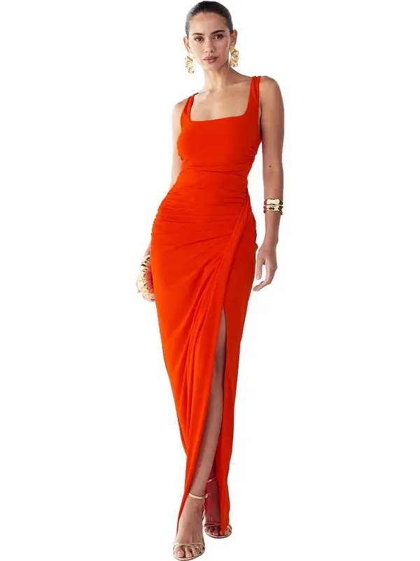 BWLDR Fallen Maxi Dress - Coral