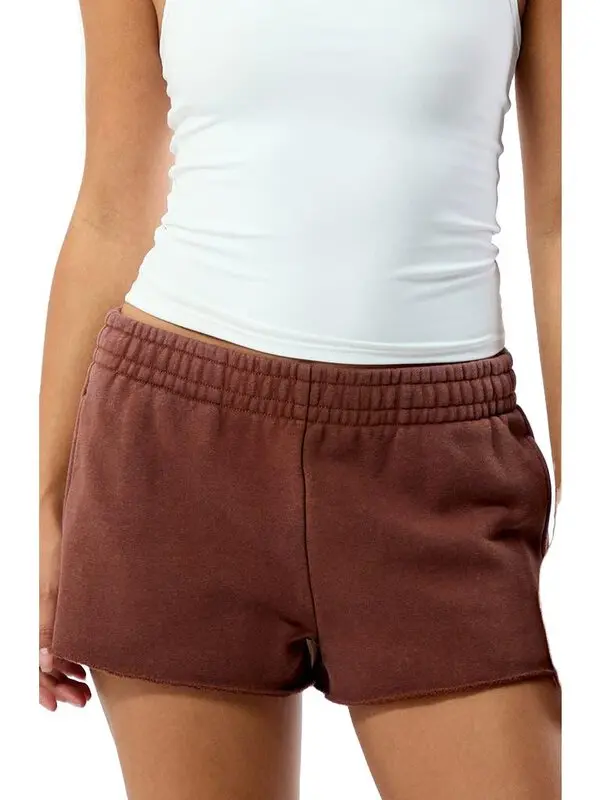 PACSUN Hibiscus Print Micro Shorts - Brown