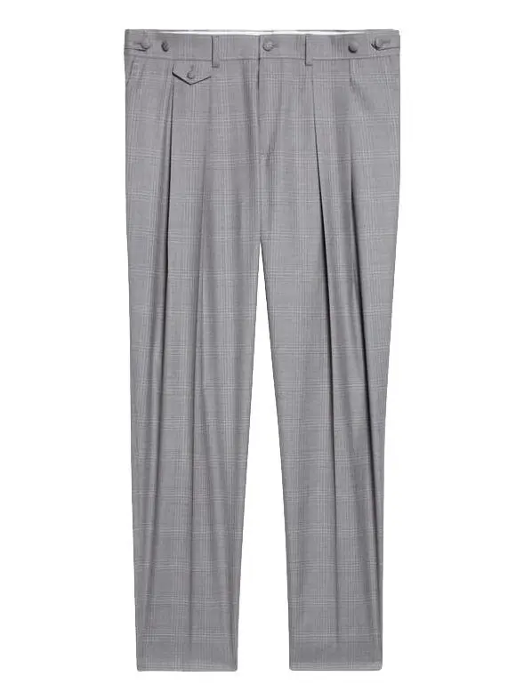 Dolce & Gabbana Cavallo Pleated Plaid Virgin Wool Trousers - Quadri-check-tartan