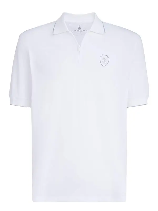 Brunello Cucinelli Technical Zip-up Polo Shirt - White