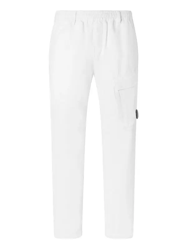 C.P. COMPANY Straight-leg Cotton And Linen-blend Cargo Trousers - White
